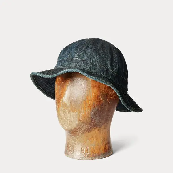 Ralph Lauren Indigo Denim Bucket Hat - Dark Indigo Wash | Editorialist
